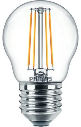 LED žárovka E27 Philips P45 Classic Filament 4,3W (40W) teplá bílá (2700K)
