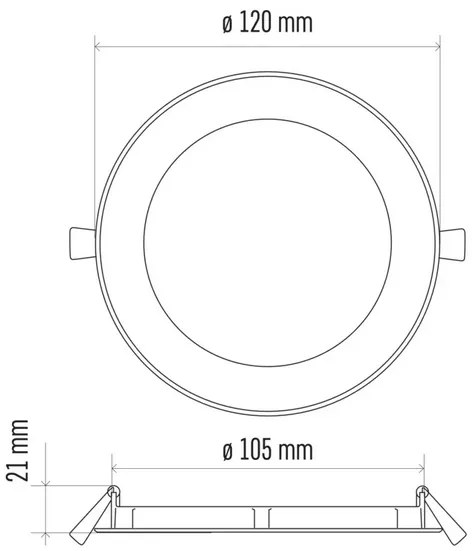 Emos lighting LED zápustný panel ø 120 mm, 6W, kulatý Teplota světla: 3000K - teplá bílá, Barva materiálu: Bílá