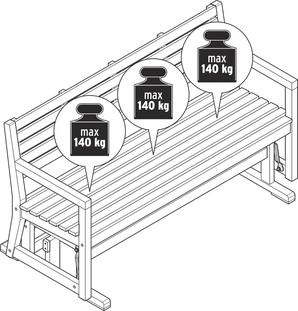 Tchibo - Zahradní houpací lavice - barva: hnědá