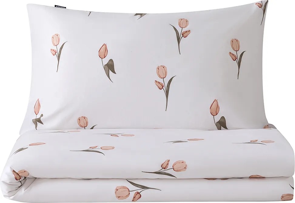 XPOSE® Bavlněné Renforcé povlečení TULIPÁNY DUO - hnědé