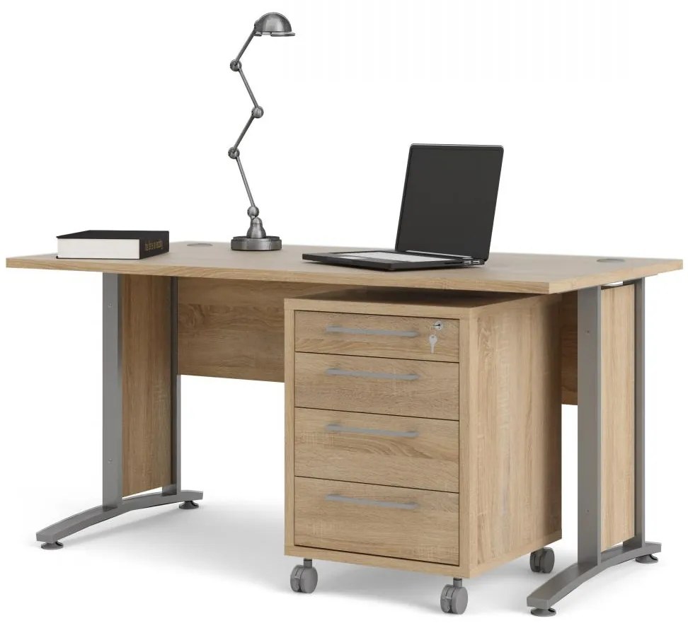 Psací stůl Office 80400/35 dub sonoma/silver grey