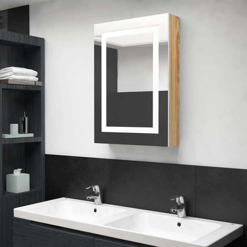 Led Koupelnová Skříňka Se Zrcadlem 50 X 13 X 70 Cm - Betonová šedá
