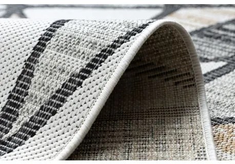 koberec SISAL COOPER Mozaika 22208 ecru / černý velikost 160x220 cm | krásné koberce cz