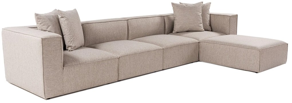 Hanah Home Pohovka SORA s pufem béžová 430 cm