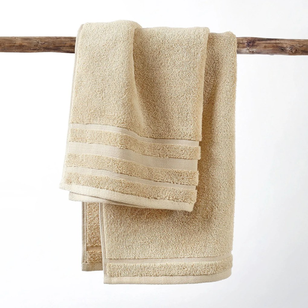 Goldea hebký ručník z organické bavlny - béžový 50 x 100 cm