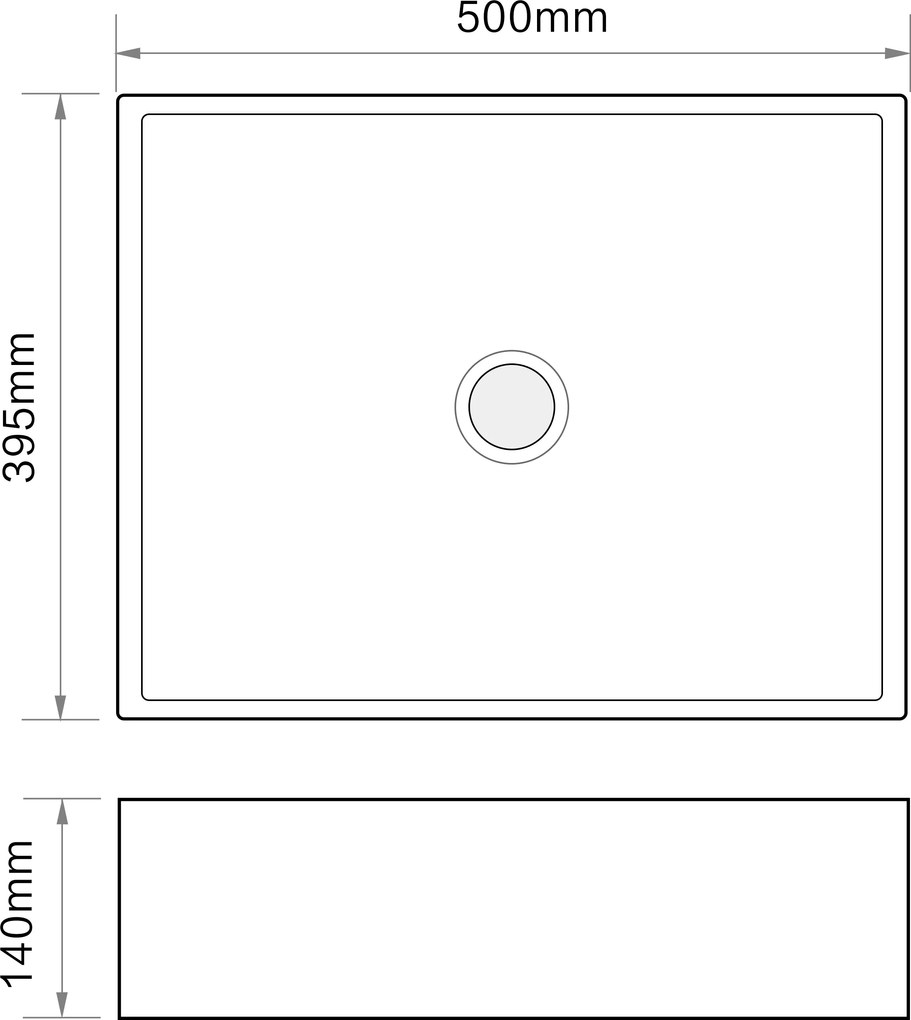 Erga Elsa, umyvadlo na desku 500x395x140 mm, bílá lesklá, ERG-V03-9506-WH