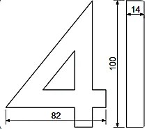 Domovní čísla RICHTER 3D (černá matná), 4