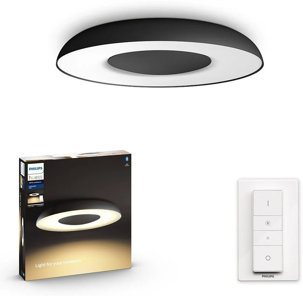 Stropní světlo philips hue white ambiance still hue ceiling lamp black 1x27w 24v