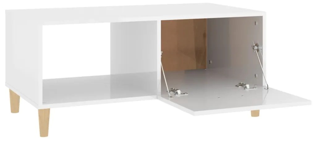 Konferenční stolek lesklý bílý 89,5x50x40 cm kompozitní dřevo - Default Title