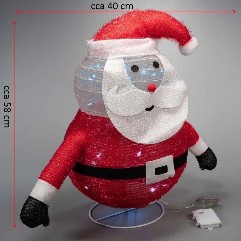 Nexos  Vánoční dekorace - Santa Claus, 30 LED, 58 cm