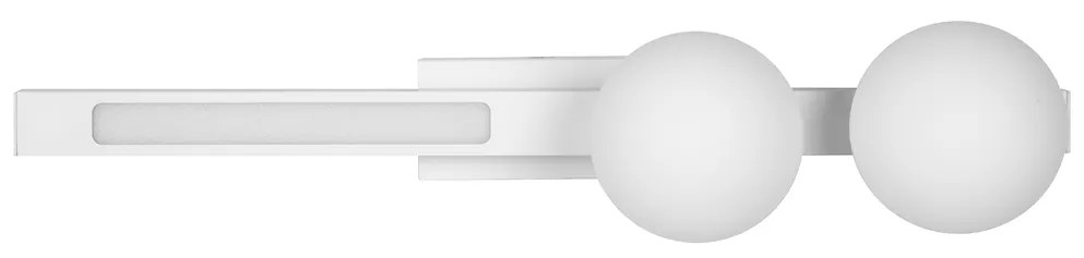 Nástěnné svítidlo Magnet2, 2x bílé skleněné stínítko + 1x LED 13W, w