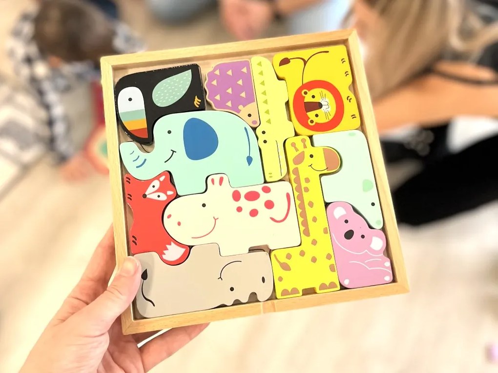 Dřevěné puzzle se zvířátky + Slevový kód -20 %