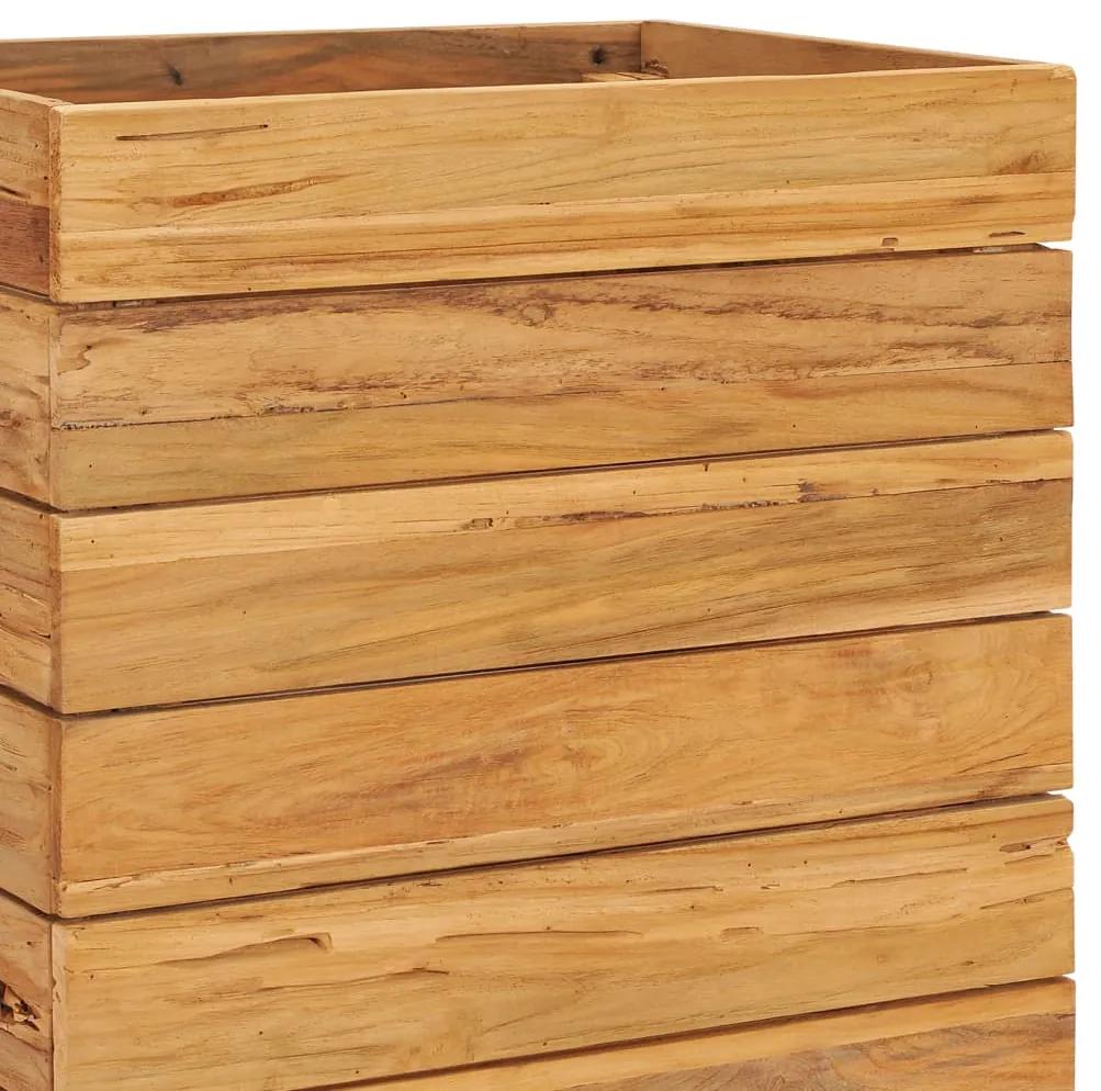 vidaXL Vyvýšený záhon 50 x 40 x 72 cm recyklované teakové dřevo a ocel