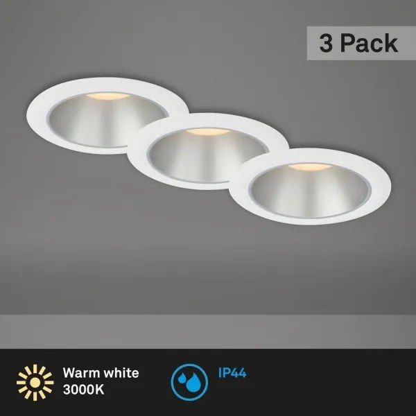 Briloner 7041-036 - SADA 3x LED Koupelnové podh. svítidlo LED/4,9W/230V bílá