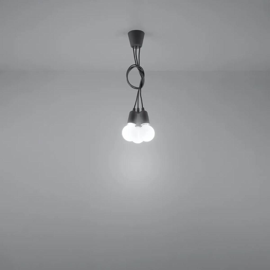 Sollux Lighting Závěsné svítidlo DIEGO 3 šedé