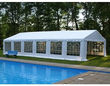 Zahradní Pártystan 6x12m PVC Standard PLUS Barva: Zeleno-bílá