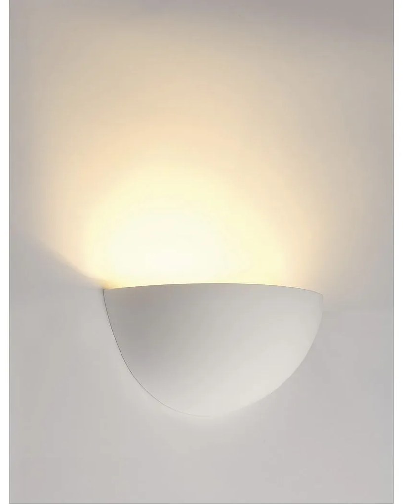 BIG WHITE PLASTRA 101, nástěnné svítidlo, C35, půlkulaté, bílá sádra, max. 40 W 148013