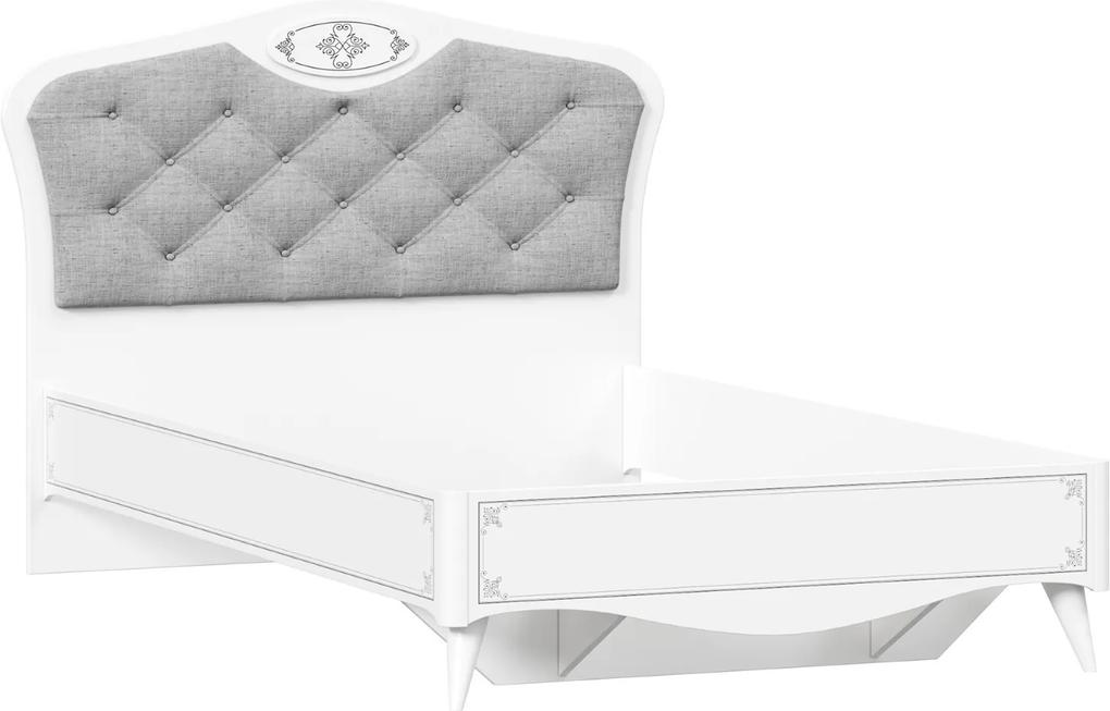 Studentská postel bez roštu 120x200cm Lily - bílá/šedá