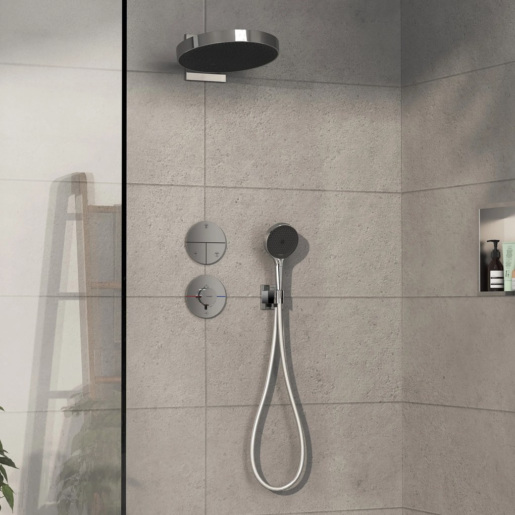 Hansgrohe ShowerSelect Comfort S, termostat pod omítku pro 1 spotřebič a další výtok, chromová, HAN-15562000