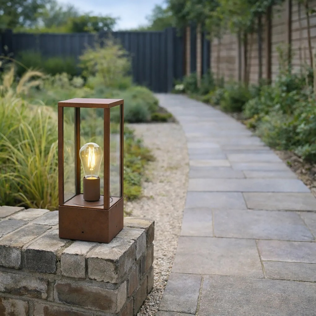 Průmyslová venkovní stojací lampa rezavě hnědá 40 cm IP44 - Charlois