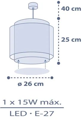 Dalber 76632 - Dětský lustr MOON DREAMS 1xE27/15W/230V modrá