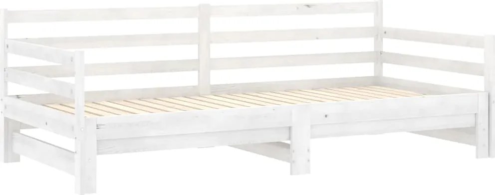 Výsuvná denní postel 2 × (90x200 cm) bílá masivní borové dřevo 3083660