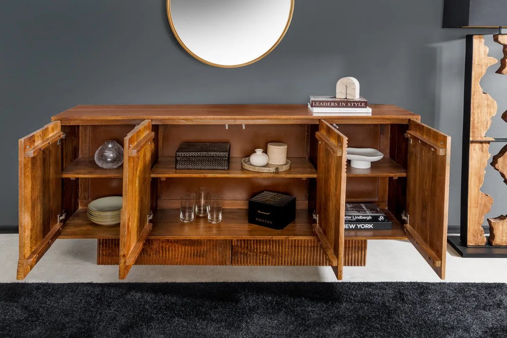 Invicta Mangová komoda ART DECO tmavě hnědá 170 cm 46802