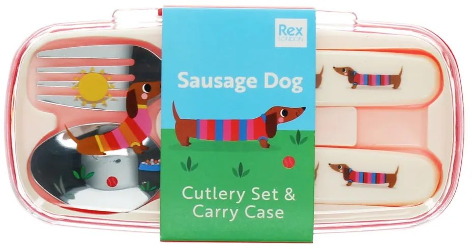 Nerezový dětský příbor 2 ks Sausage Dog – Rex London