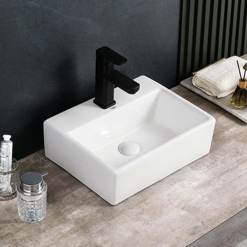 BPS-koupelny Keramické umyvadlo na desku HYD-VA-WH-400 40x30 cm, bílé