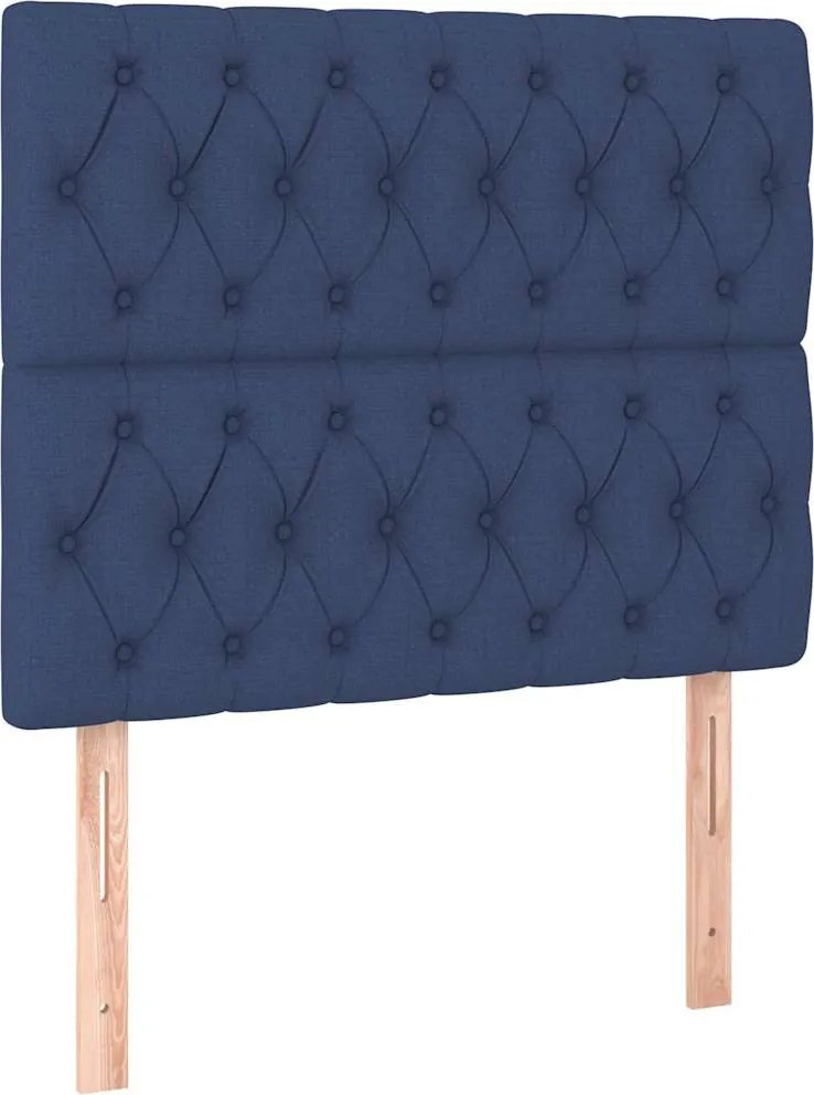 Box spring postel s matrací a LED modrá 90x200 cm textil 3135651