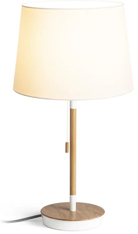 RENDL R14039 KEITH/AMBITUS stolní lampa, dekorativní Polycotton bílá/buk