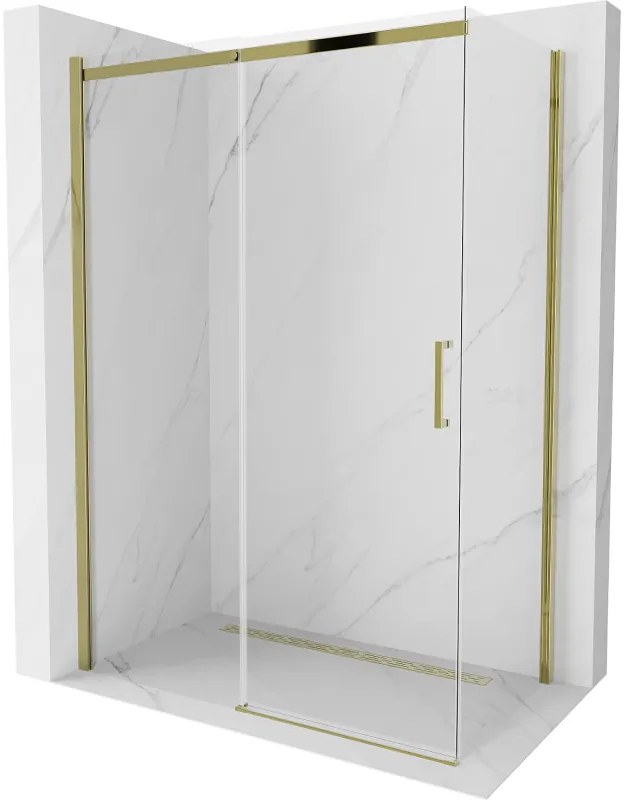 Mexen Omega sprchový kout 130x70cm, 8mm sklo, zlatý profil-čiré sklo, 825-130-070-50-00