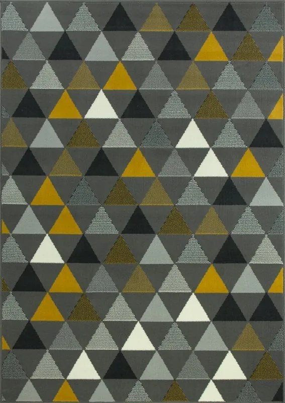 Kusový koberec LUNA 503525/89915 šedý/žlutý Rozměr: 60x110 cm