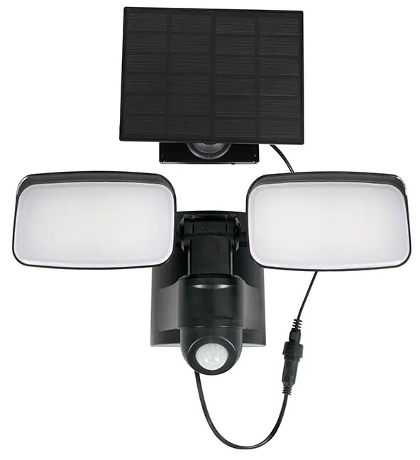 Solight LED solární osvětlení se senzorem, 9W, 850lm, 4000K, Li-Ion, černá