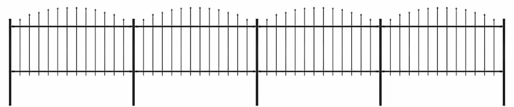 Zahradní plot s kopím nahoře ocelový 671 x 150 cm černý 277733