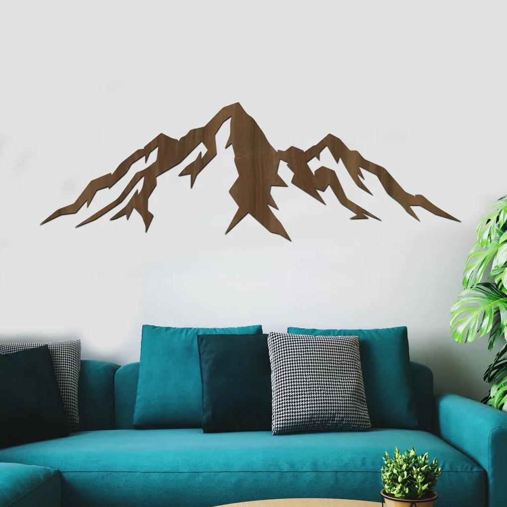 Dřevěný obraz Horské vrcholky Rozměry (cm): 40x13, Barevný vzor: Světlý dub