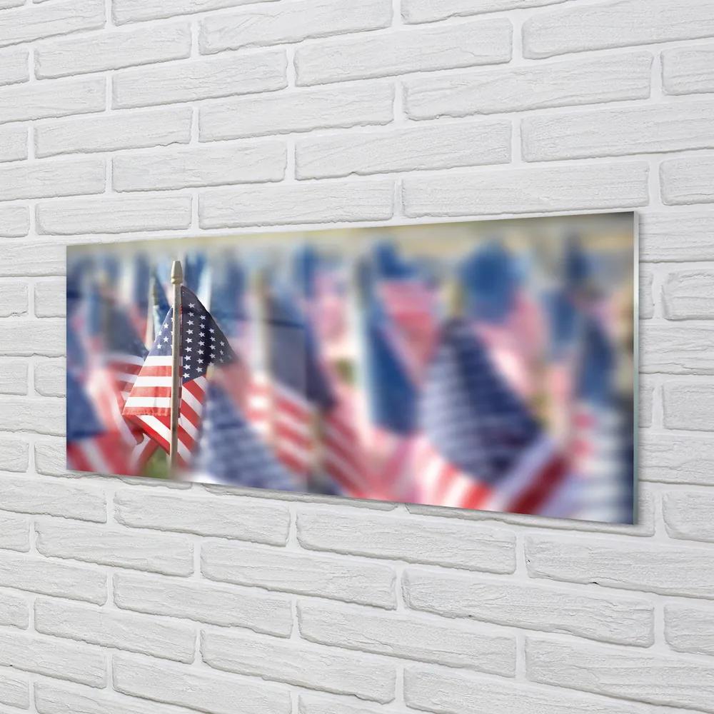 akrylový obraz Vlajky Spojených států 120x60 cm