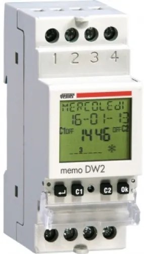 Spínací hodiny digitální Vemer Memo DW2 2xCO s NFC VE341400