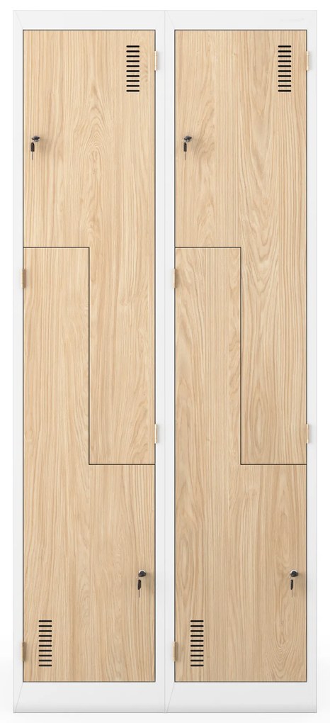 Šatní skříň typu L se 4 komorami, bílá/dub sonoma, 800x1850x450 mm: JULIA Eco Design