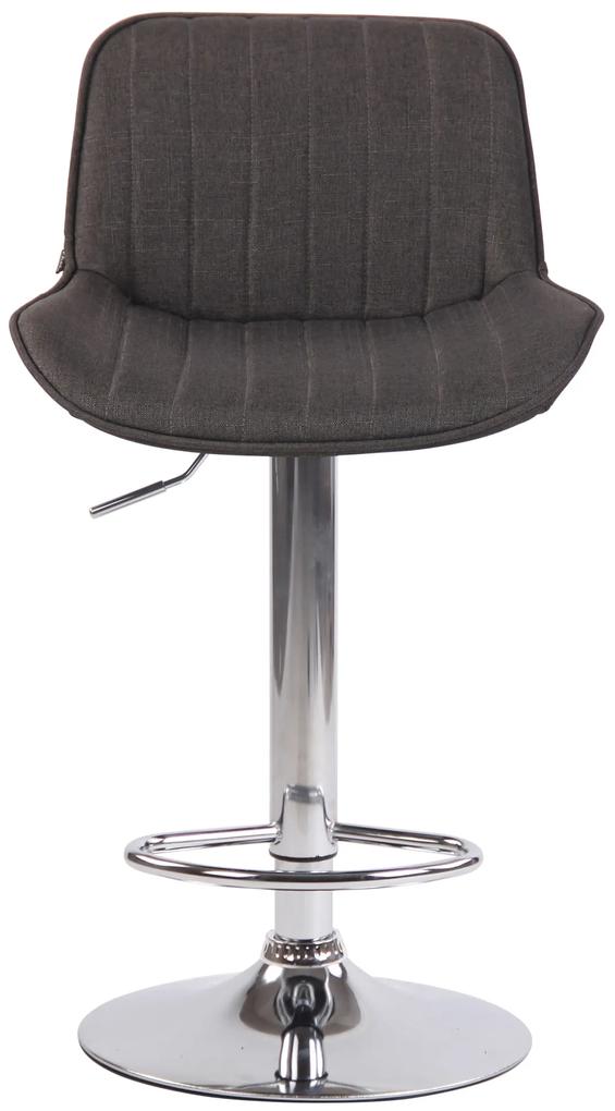 Barová židle Haugo - látkové čalounění - chromovaný rám | tmavě šedá