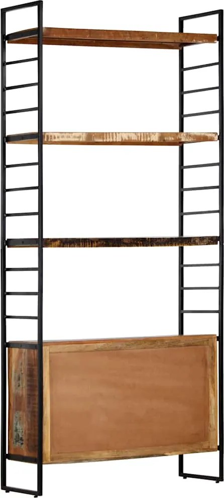 4patrová knihovna 80 x 30 x 180 cm masivní recyklované dřevo 284419