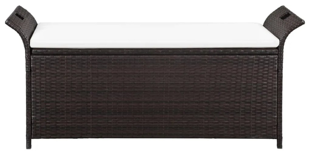 44182 vidaXL Úložná lavice s poduškou 138 cm polyratan hnědá