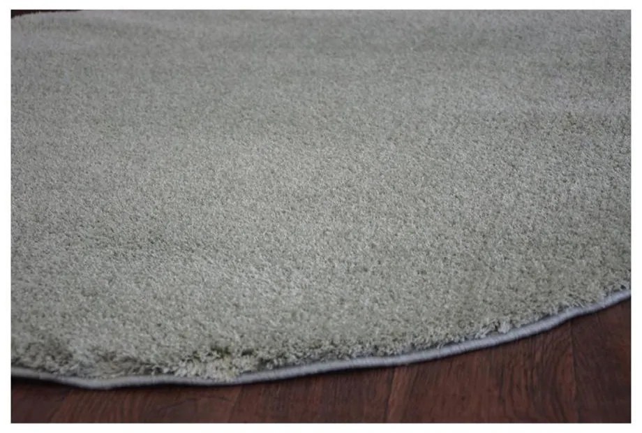 Luxusní kusový koberec Shaggy Azra zelený kruh 80cm