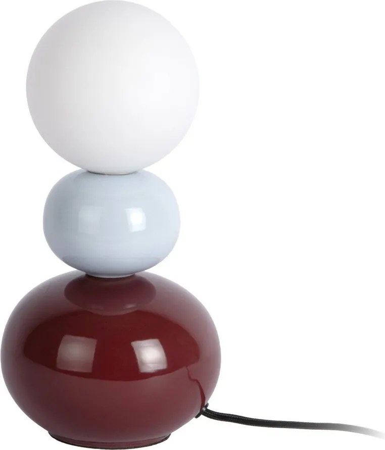 Vínová/světle modrá keramická stolní lampa (výška 26 cm) Firenze Pellet – Leitmotiv