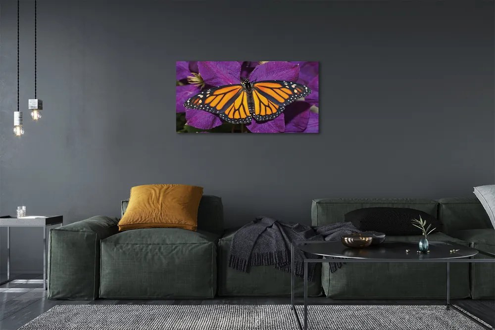 Obrazy na plátně Barevný motýl květiny 120x60 cm