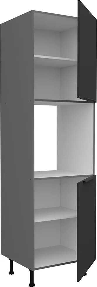 ARIA ab | vysoká skříňka 60 DP-215 2F na vestavnou troubu | 60 cm | ANTI FINGERPRINT povrch | antracit/černá