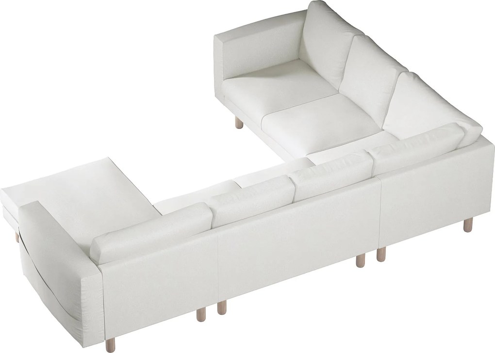 Potah na pohovku IKEA Norsborg rohová, 5-místná se šezlongem barva krémová látka pletený vzor