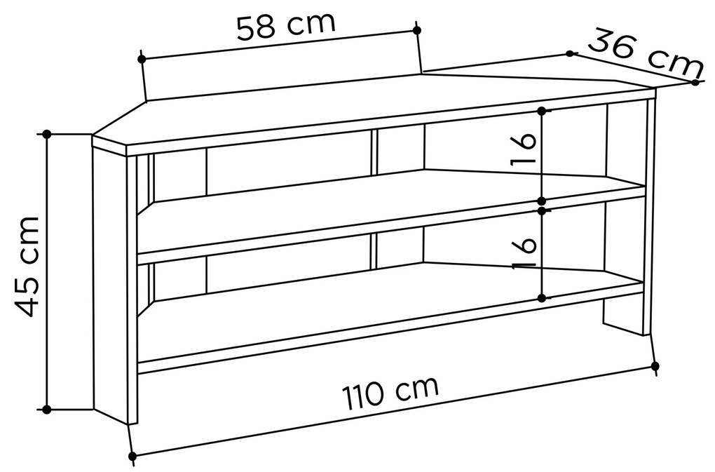 Rohový TV stolek Houseland Thales mramor Carrara