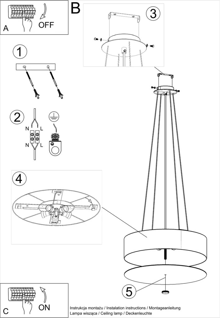 Sollux Lighting Lustr SKALA 50 bílý