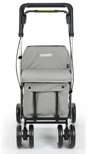 Carlett Senior Comfort nákupní taška na kolečkách, brzda, sedák, světle šedá, 29L